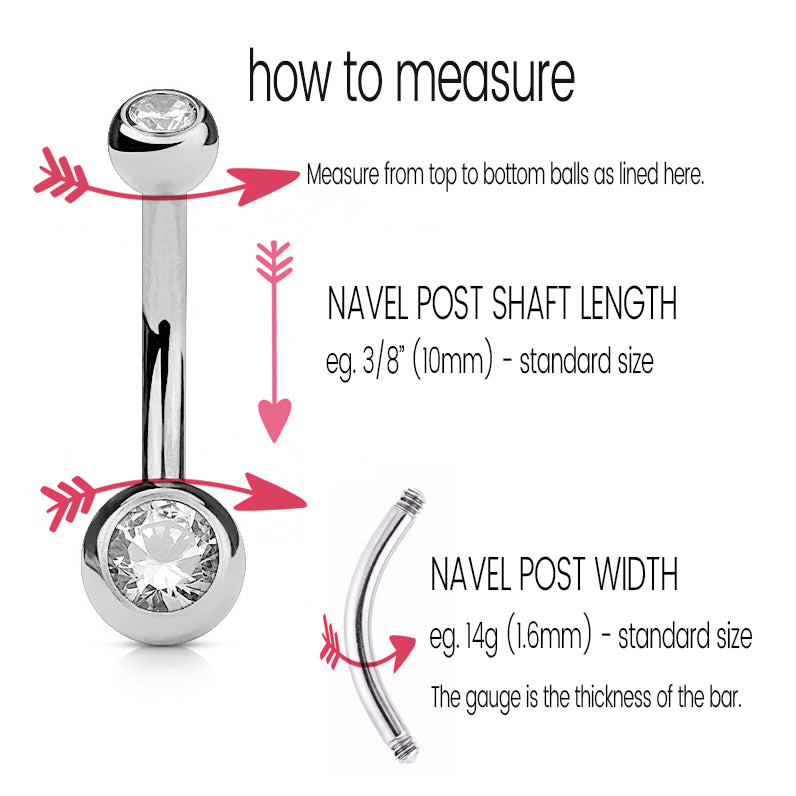 Belly Bar Size Guide - Belly Button Piercing Size Conversion Chart ...