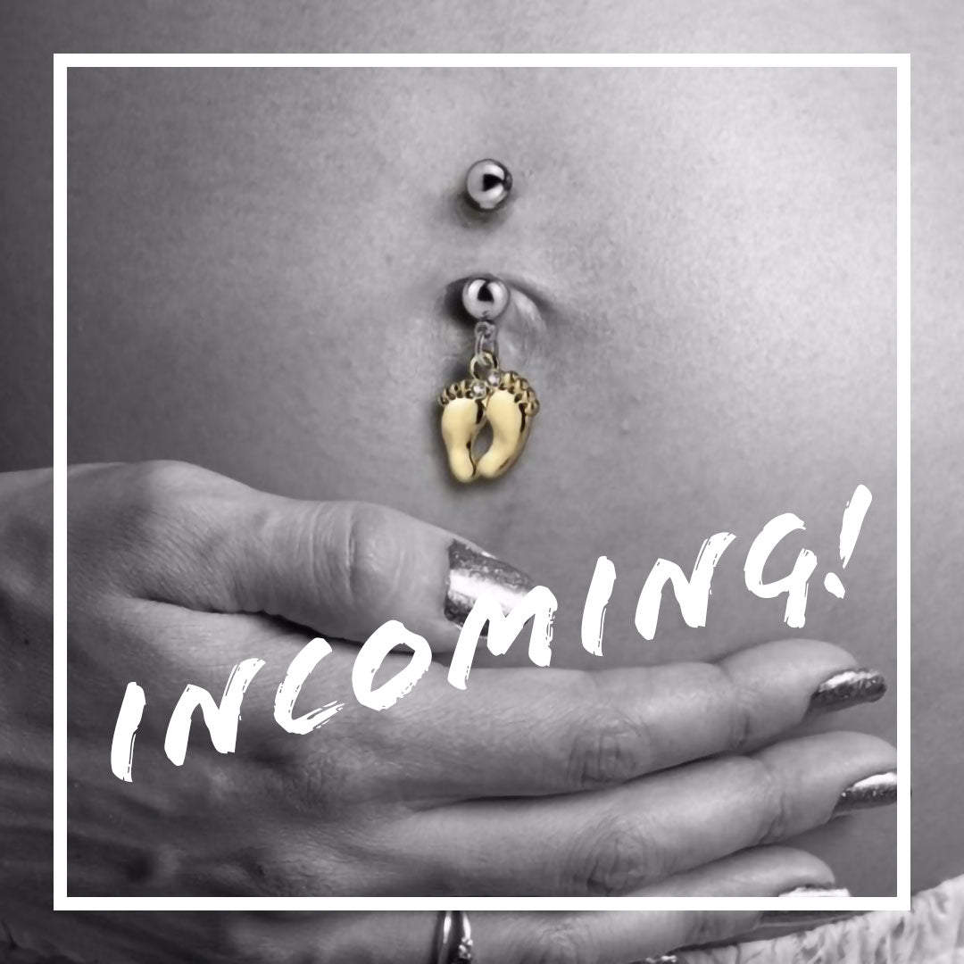 Maternity Belly Rings. Long Pregnancy Belly Bars for Navel Piercings ...