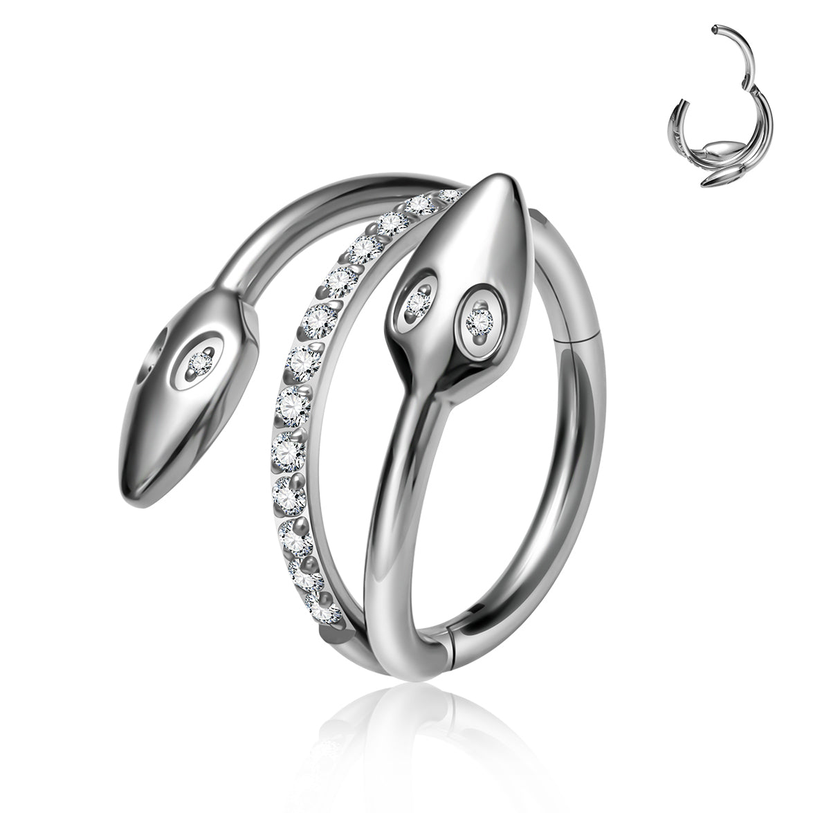 Titanium Twin Sin Snake Helix Earring by HoleyStack™ – The Belly Ring Shop