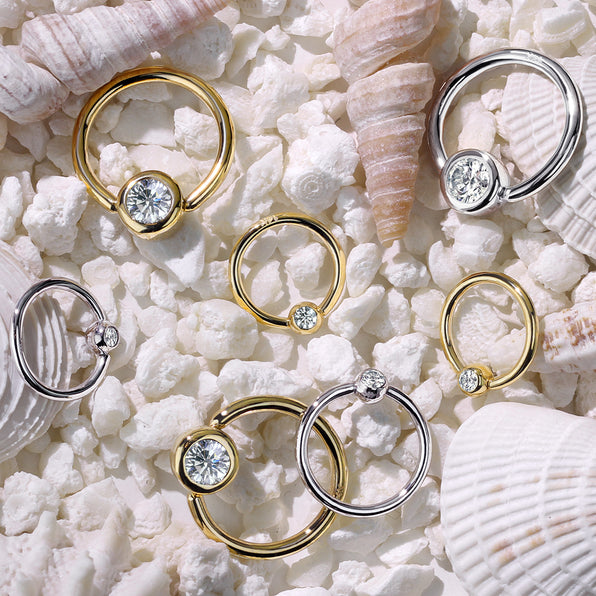 Captive Belly Rings for Navel Piercings. Captive Bead Belly Jewellery ...