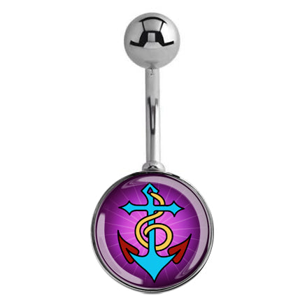 Logo and Motif Belly Bars. Funny, artistic large print belly rings ...