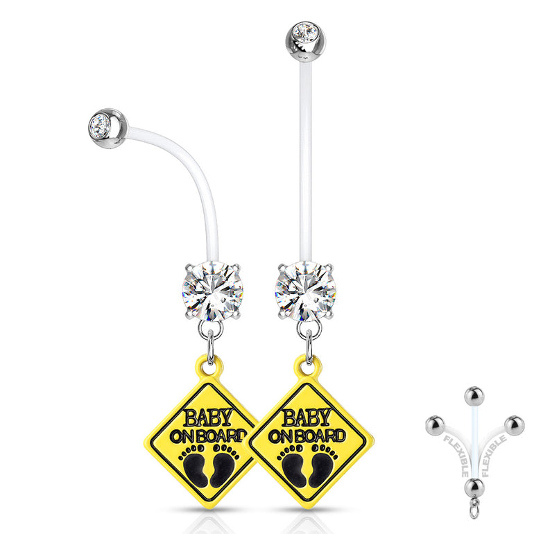 Maternity Belly Rings. Long Pregnancy Belly Bars for Navel Piercings ...