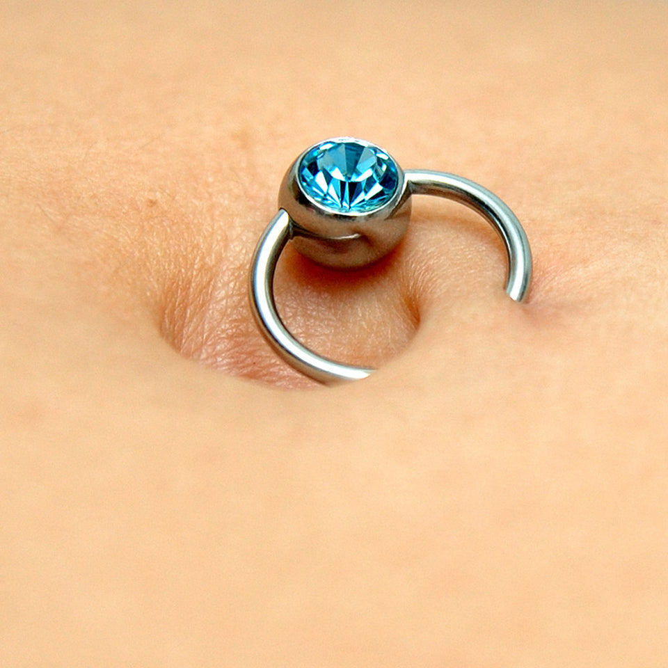316L Steel 14g Standard Gauge Belly Button Ring in 10mm or 12mm Hoops ...