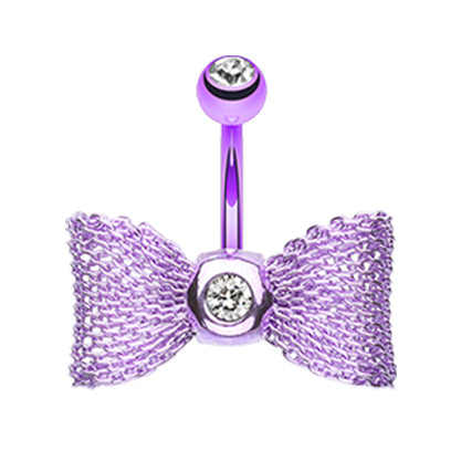 Metallic Mesh Bow Belly Rings. Unique Ribbon Belly Ring Jewellery ...