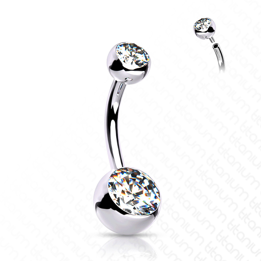 Premium Solid Titanium Belly Ring. Internally Threaded Belly Ring. 14g ...