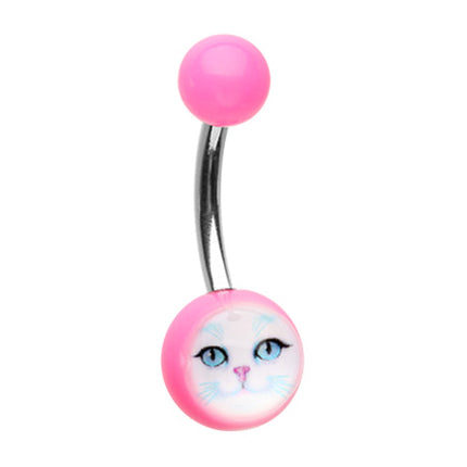 Blue Eyed Persian Kitten Face !! Acrylic Belly Bar. Cute Cat Belly Bar ...