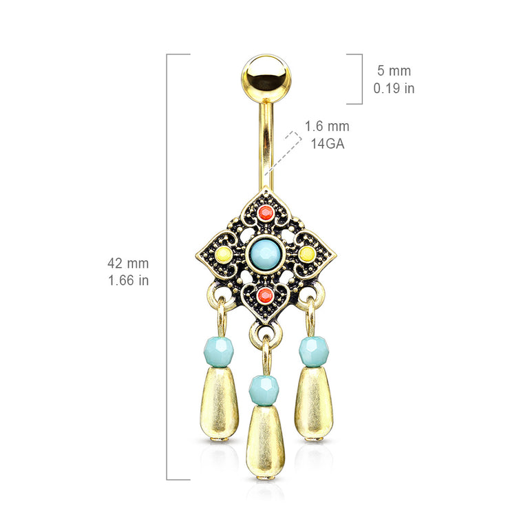 Vintage Antique Theme Belly Button Rings. Stylish, classic belly bars ...