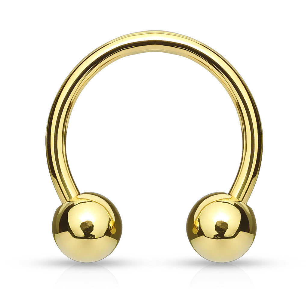 Gold Plated Circular Barbell Belly Ring. 14g in Various Post Lengths ...