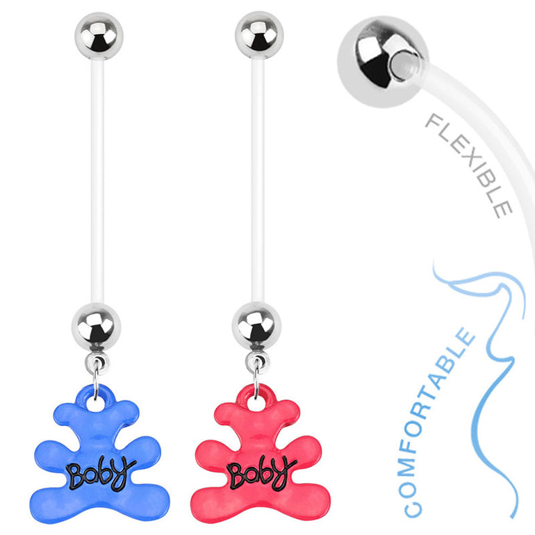 Maternity Belly Rings. Long Pregnancy Belly Bars for Navel Piercings ...