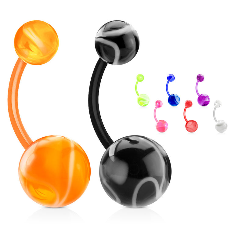 Retainer & Flex Belly Ring Collection. Nickel Free PTFE Belly Rings ...