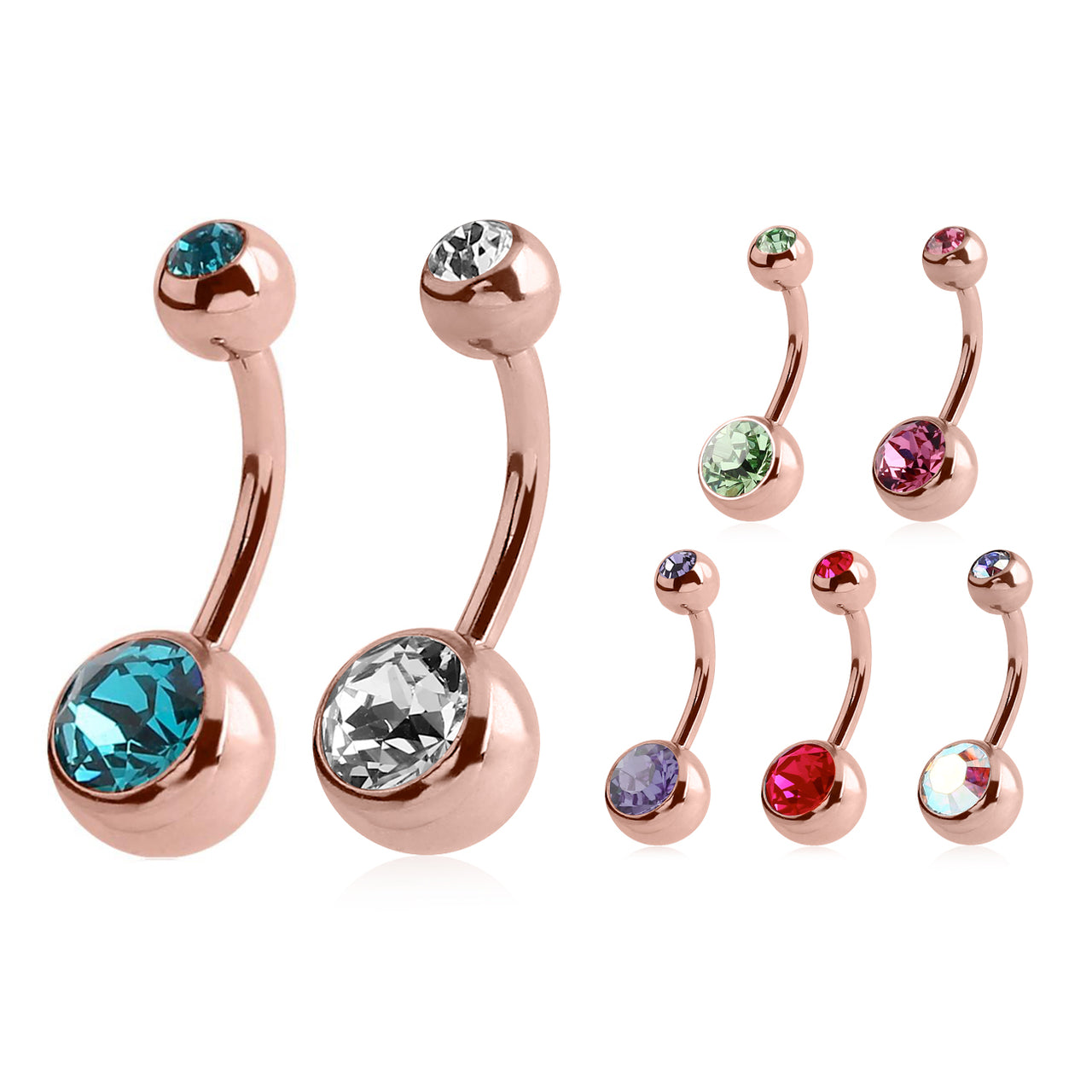 Rose Gold Essential Belly Rings in a Variety of Colours. – The Belly ...