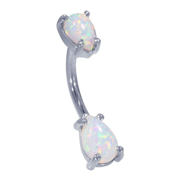 White Gold Belly Rings. 14K and 18K Solid White Gold Belly Bars. 14g ...